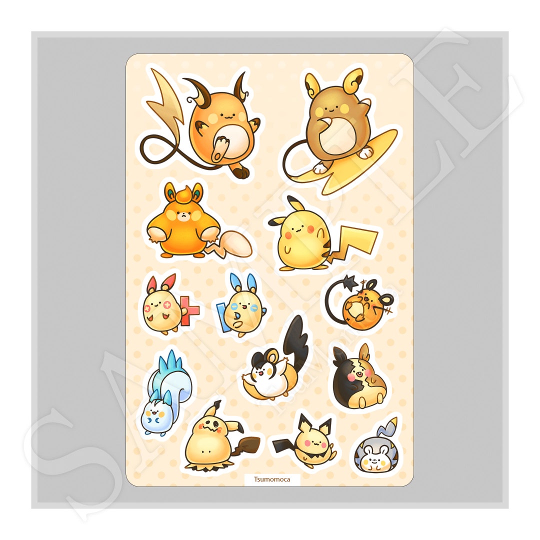 Pikachu Sticker Sheet - Etsy