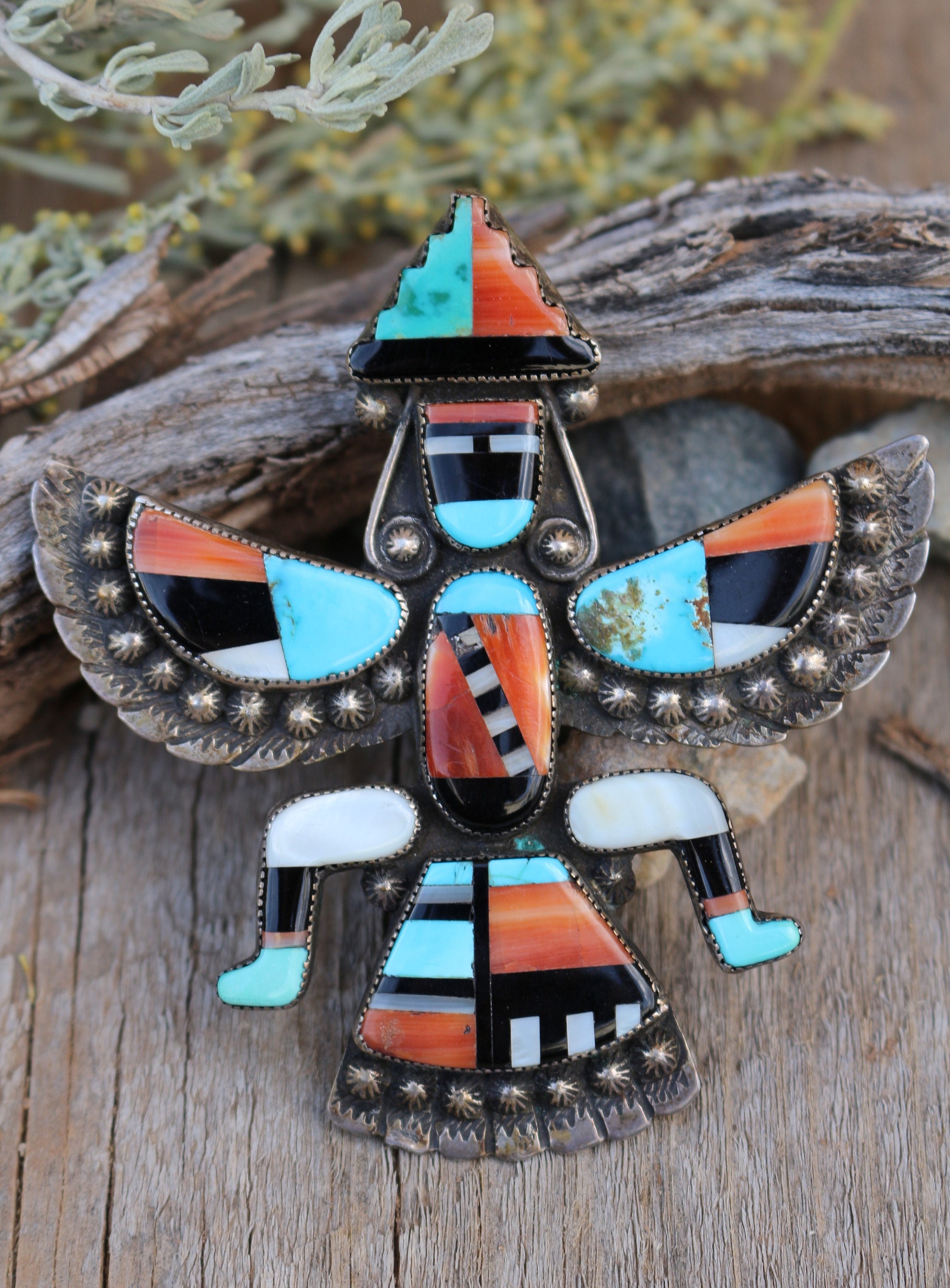 Vintage Zuni Knifewing Pin / Pendant - Etsy