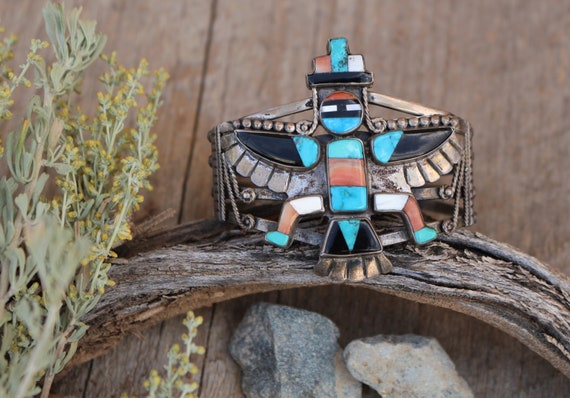 Vintage Zuni Knifewing Bracelet - Gem