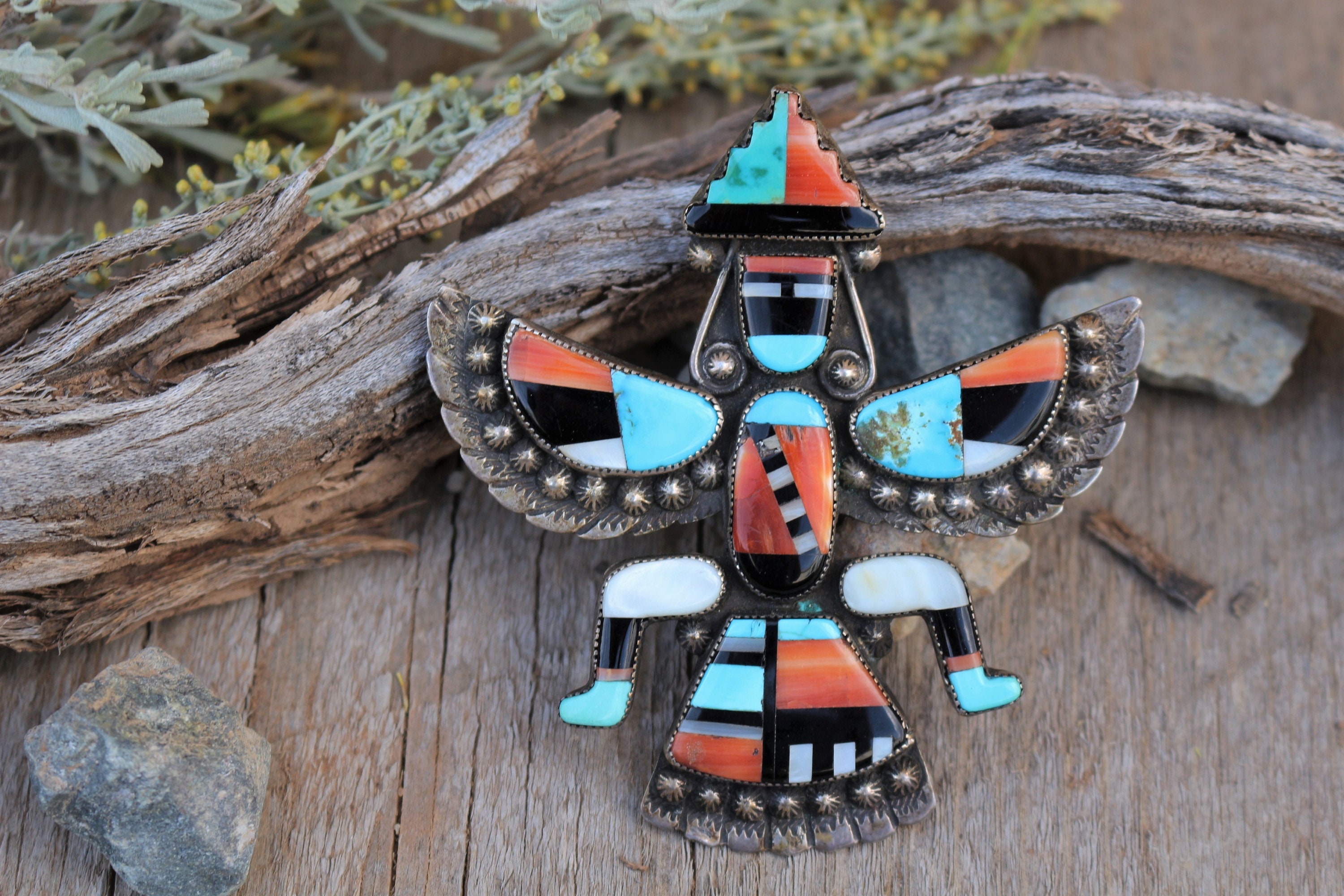 Vintage Zuni Knifewing Pin / Pendant - Etsy