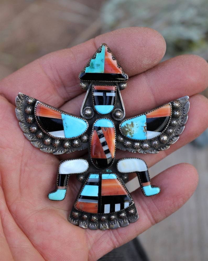 Vintage Zuni Knifewing Pin / Pendant - Etsy
