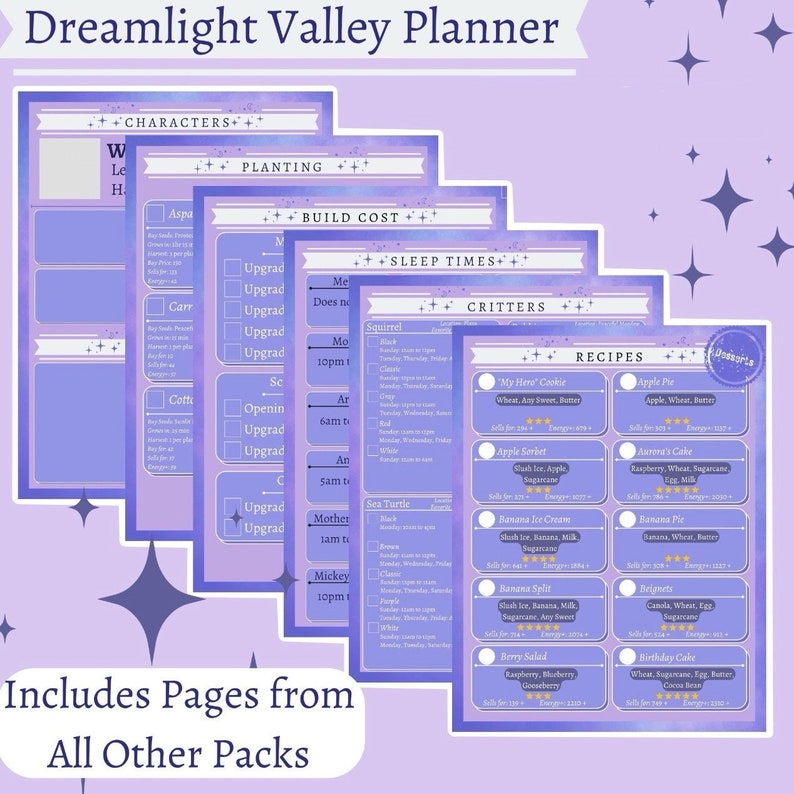 Dreamlight Valley Planner - Full Planner: Characters, Daily Checks ...