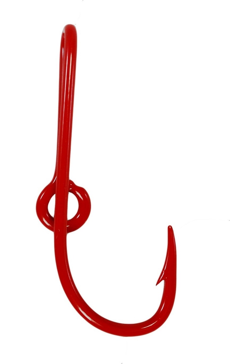 Candy Apple Red Powder Coated Fish Hook for Cap Brim or Bill - Hat Pin ...