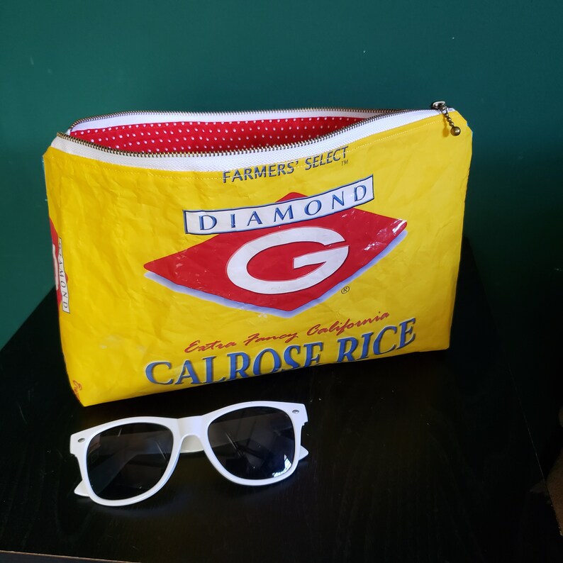 Upcycle Zipper Rice Bag Yellow Red White Turquoise - Etsy