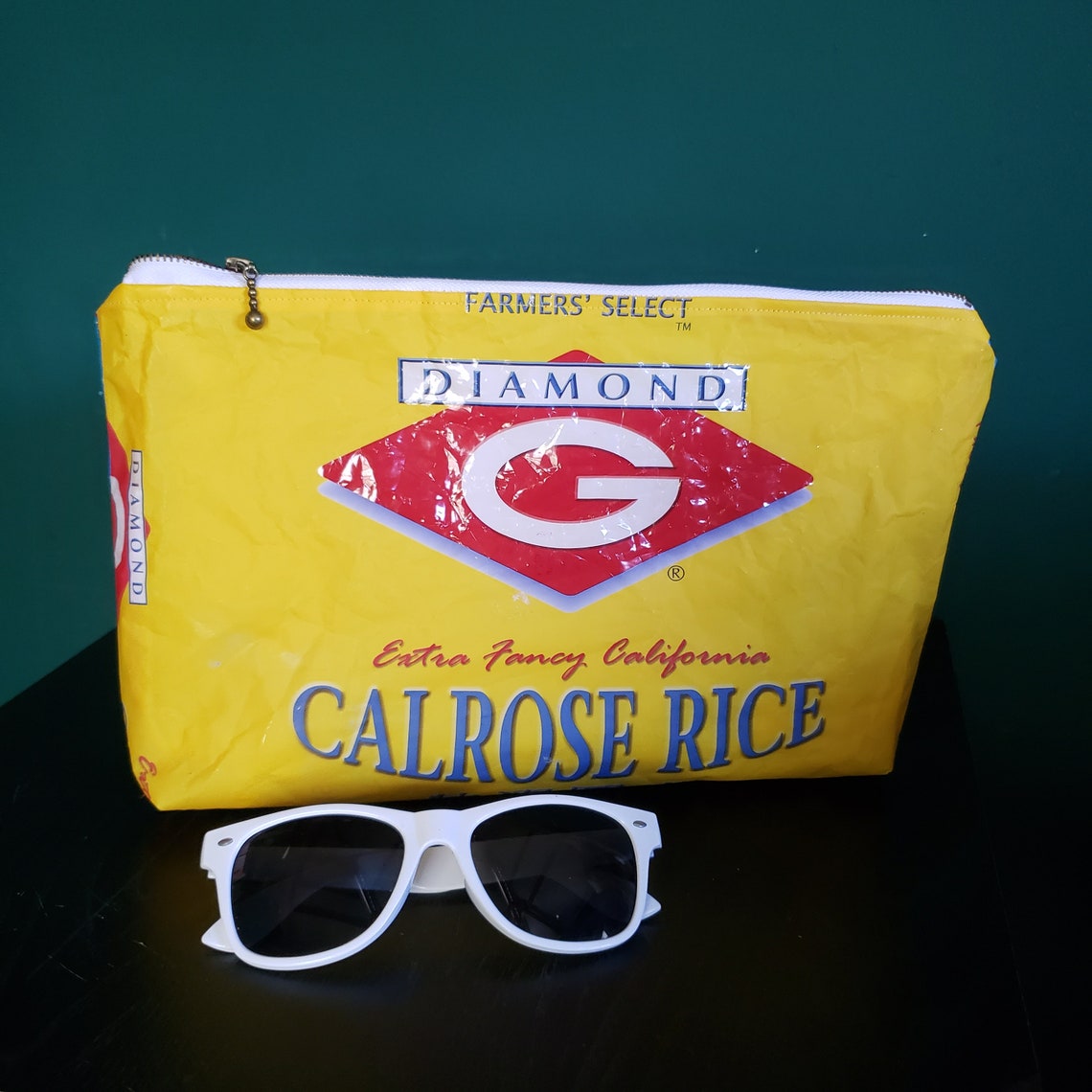 Upcycle Zipper Rice Bag Yellow Red White Turquoise - Etsy