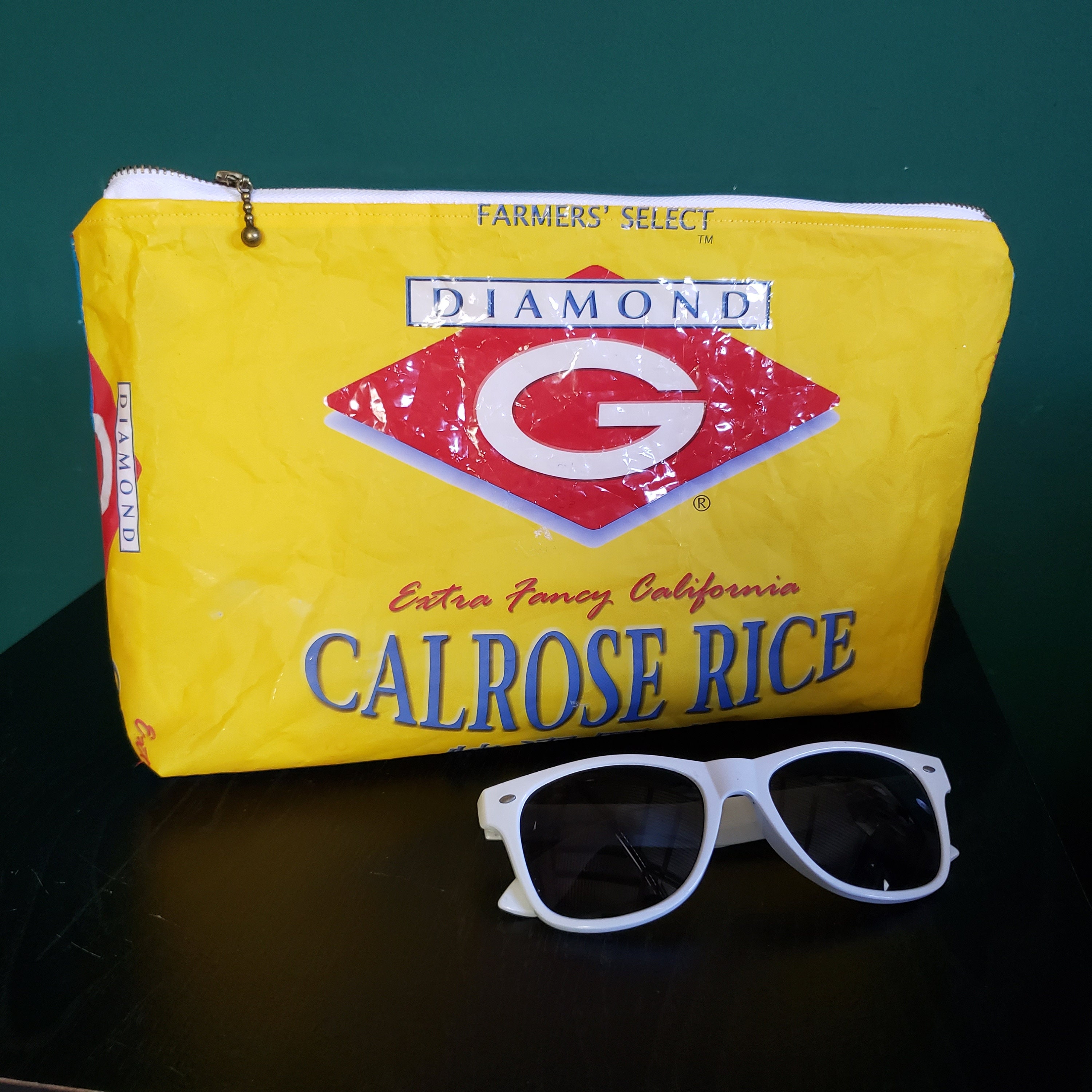 Upcycle Zipper Rice Bag Yellow Red White Turquoise - Etsy