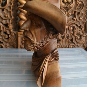 Hand Carved Wood Realistic Western Art Cowboy Sculpture Hand Carved ...