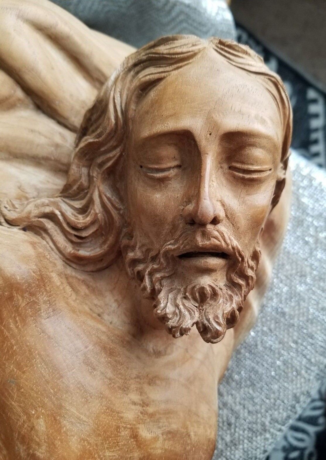 Hand Carved Cedar Wood Sculpture of Jesus Christ Dead Statue Santos ...