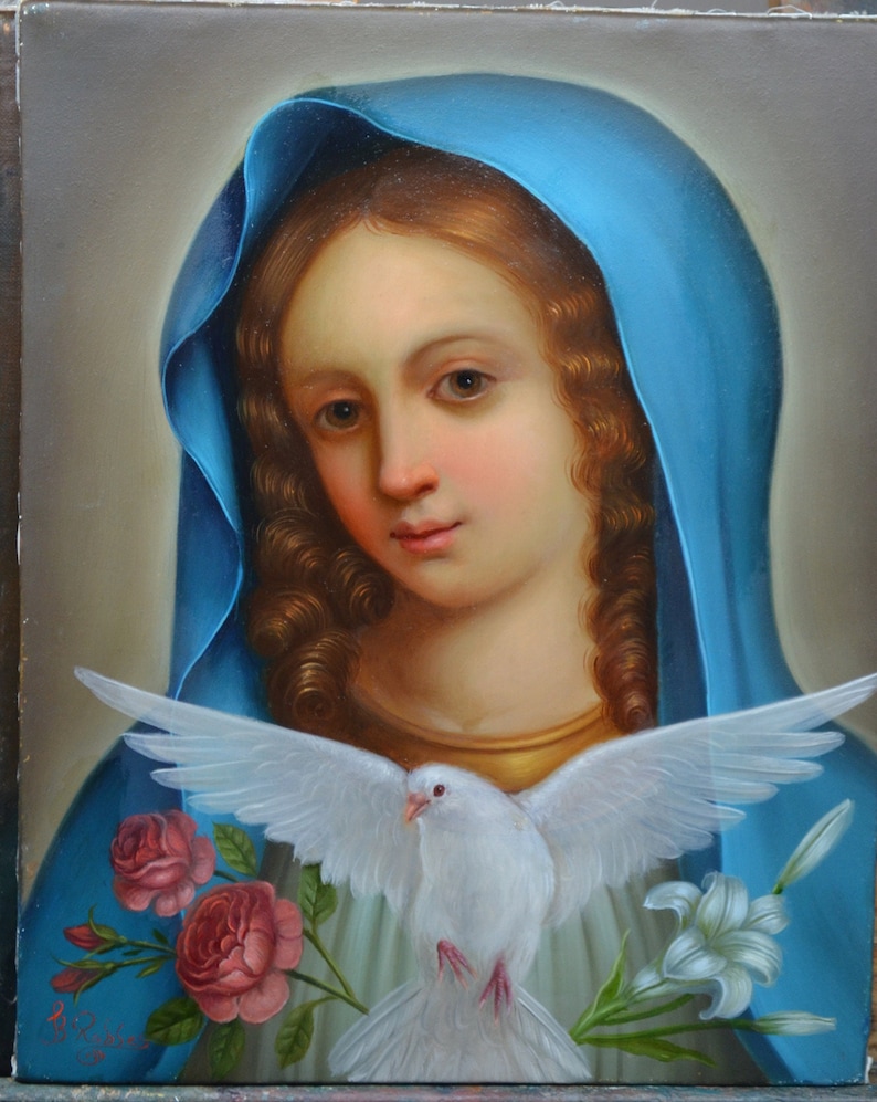 Blessed Virgin Mary ,our Lady of the Dove,cuzco School Art,spanish ...