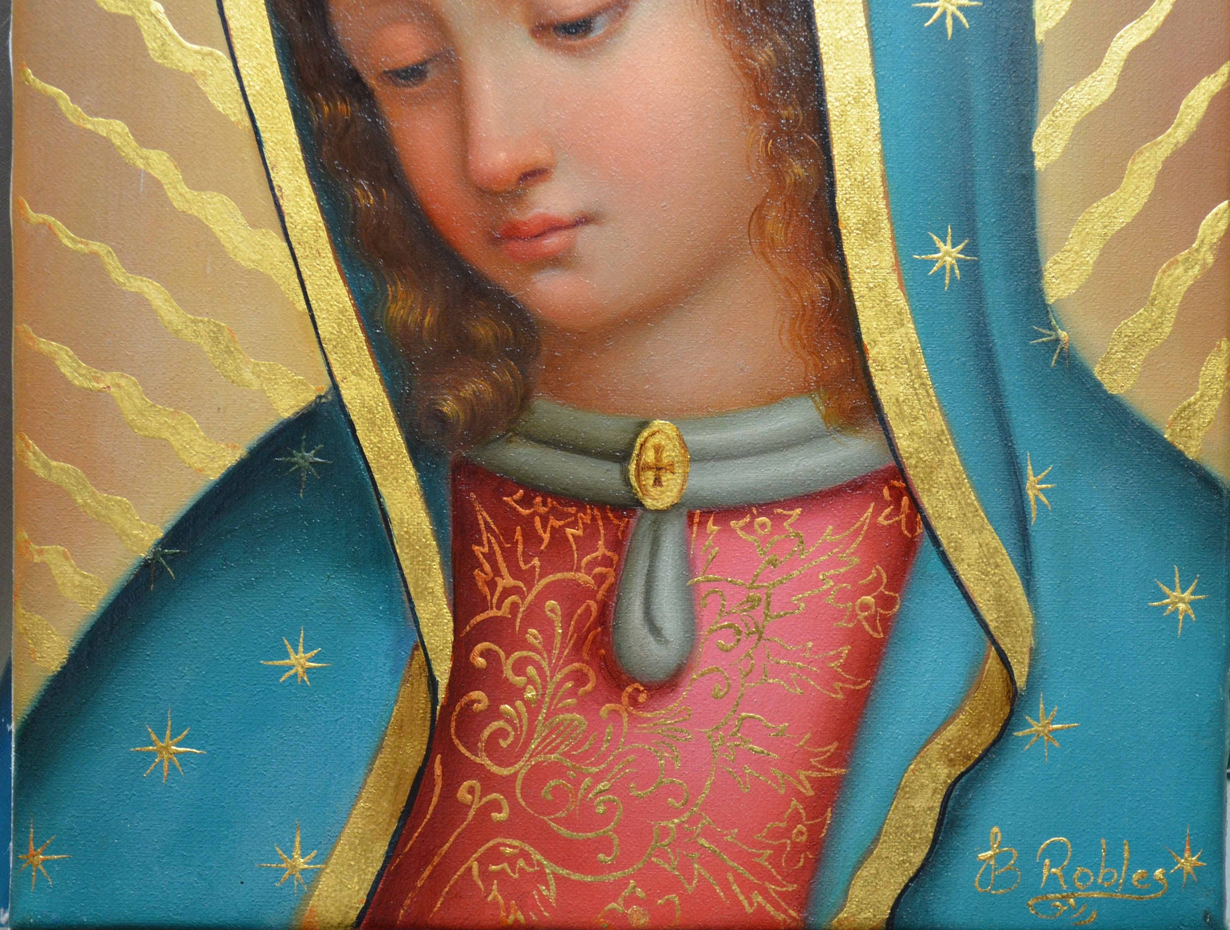 Our Lady of Guadalupe-virgen De Guadalupe Original Oil Painting on ...