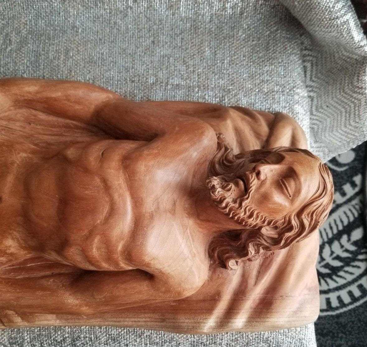 Hand Carved Cedar Wood Sculpture of Jesus Christ Dead Statue Santos ...