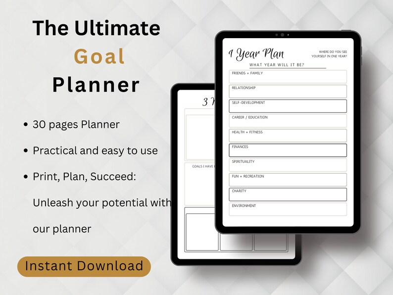 Goal Planner BUNDLE, 2024 Goals Tracker, SMART Goal Setting Kit, New ...