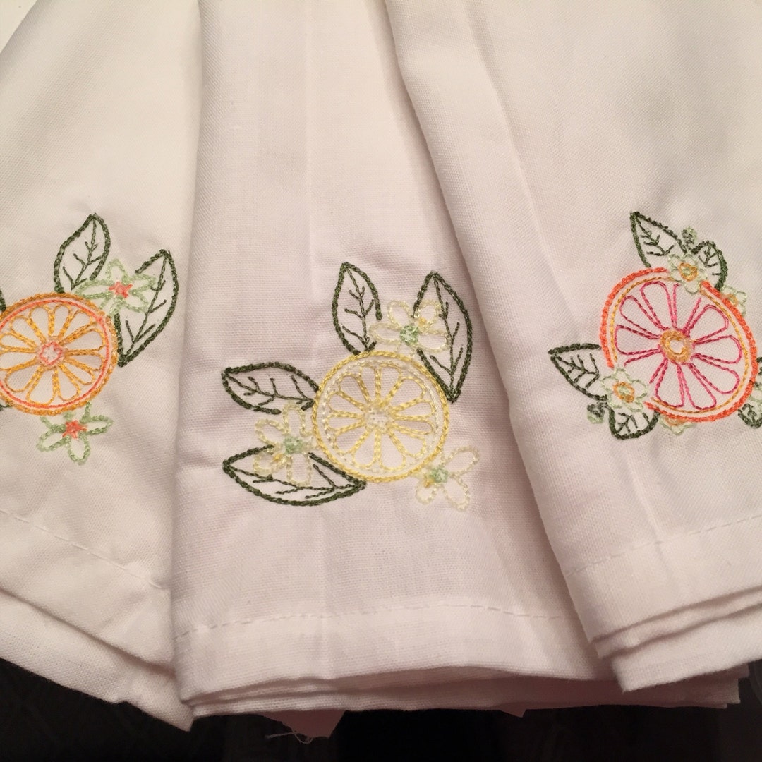 Vintage-style Citrus Cloth Dinner Napkins - Set of 6 - Etsy