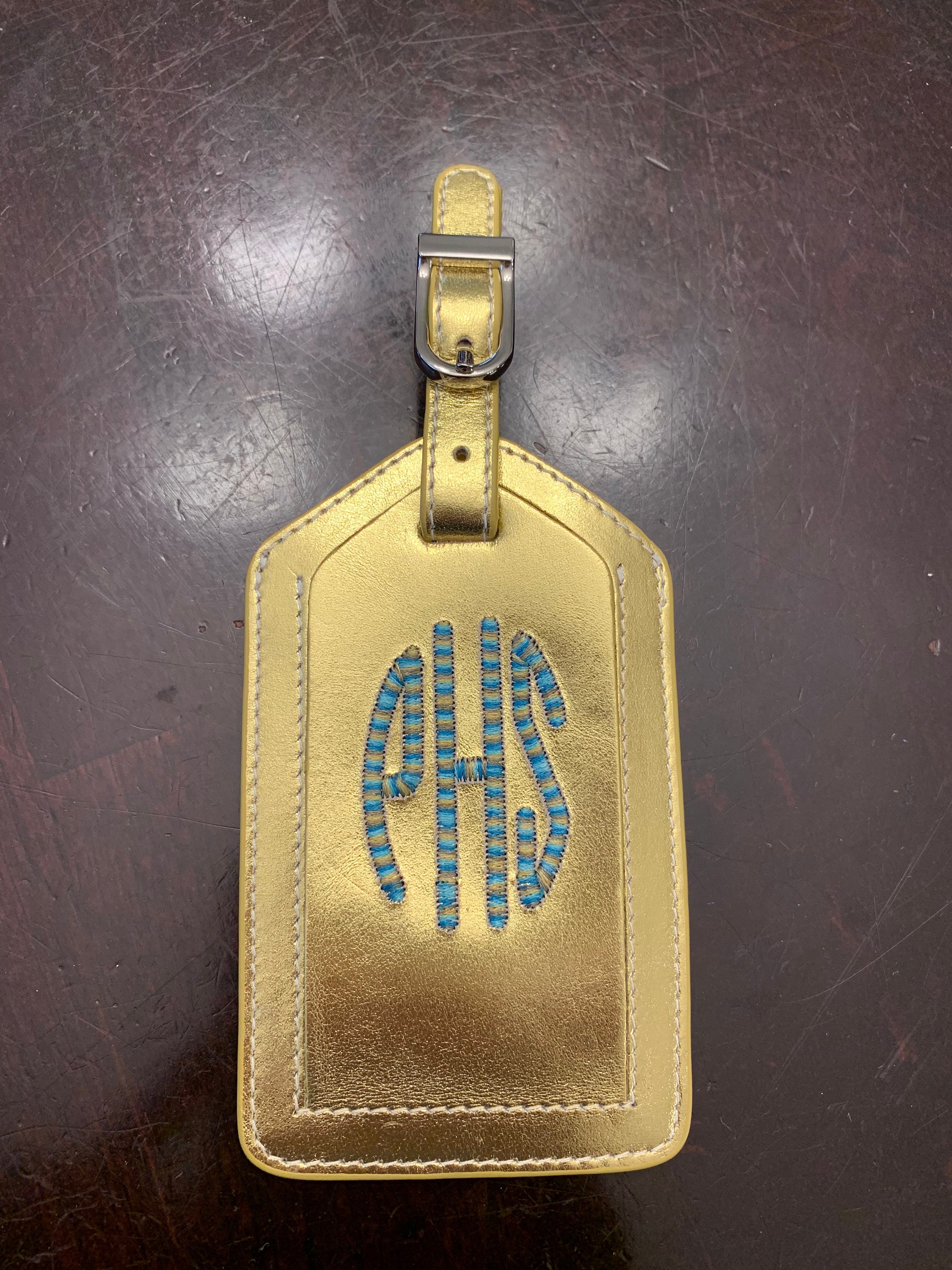 Monogrammed Leather Luggage Tag - Etsy