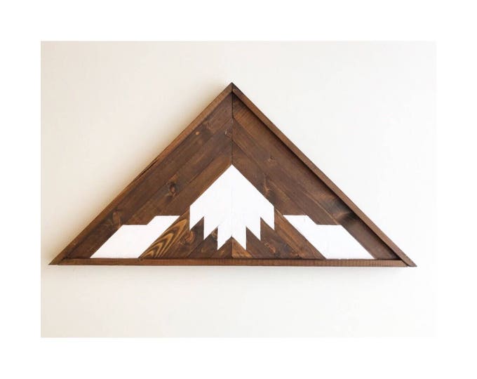 Reclaimed Lath Mountain Art, Triangle Wall Hangings, Mountain Wall ...