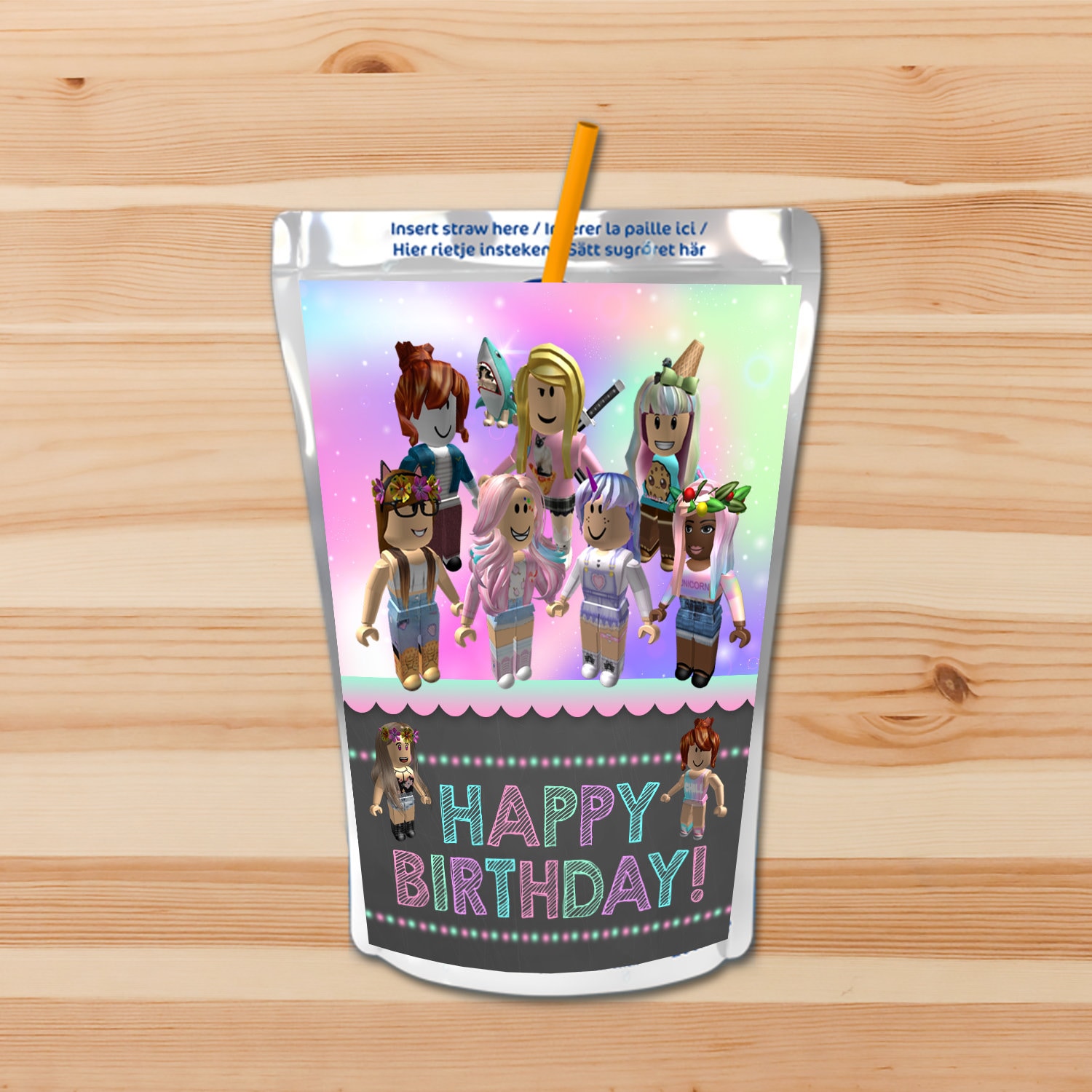 Paper & Party Supplies 100925 Pink Roblox Birthday Party Printables ...