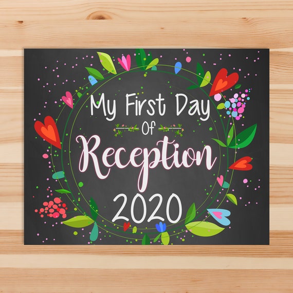 First Day of Reception Sign First Day of School Sign 2020 | Etsy