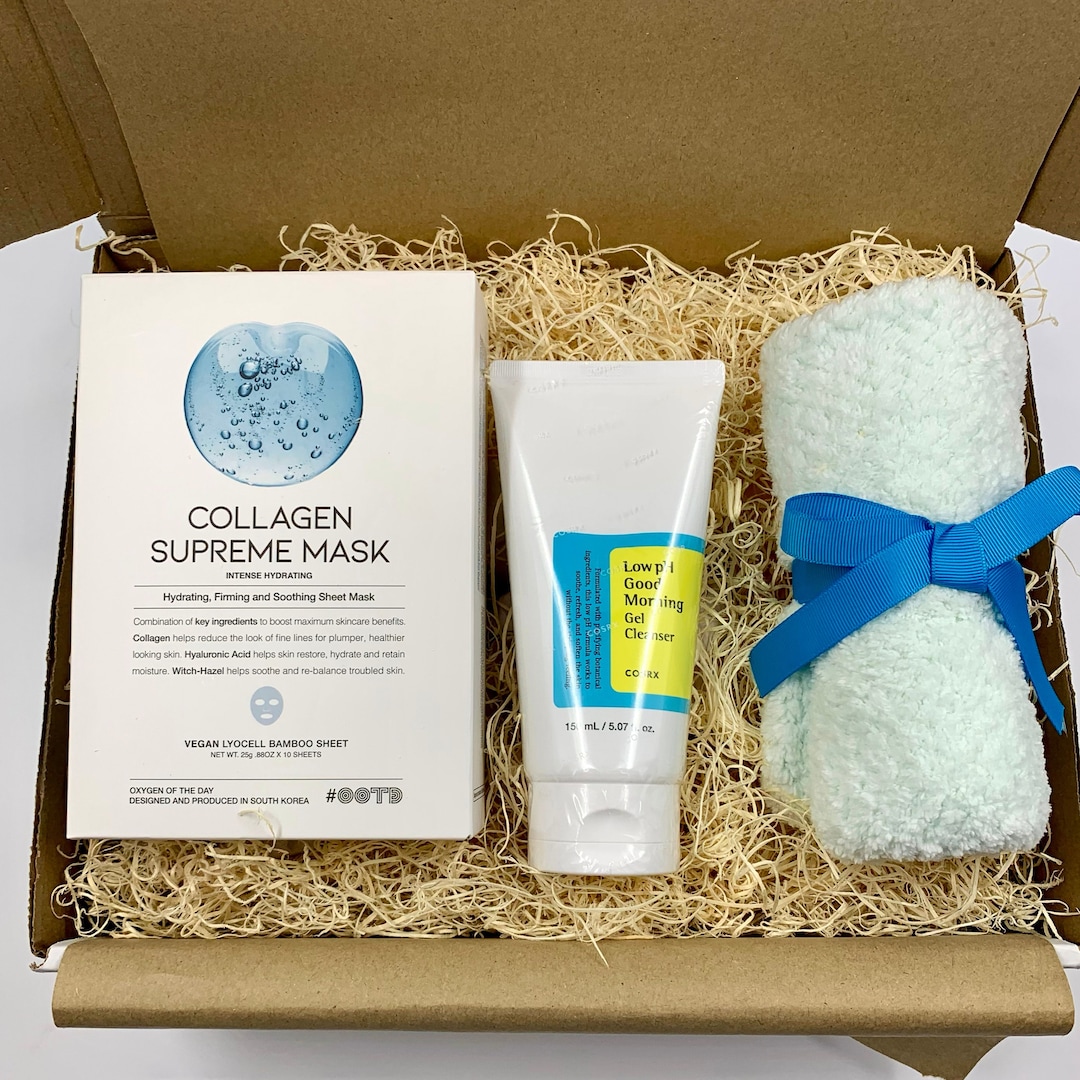 Korean Skincare Gift Box, Handpicked Blue Beauty Spa Pack, Self-care ...