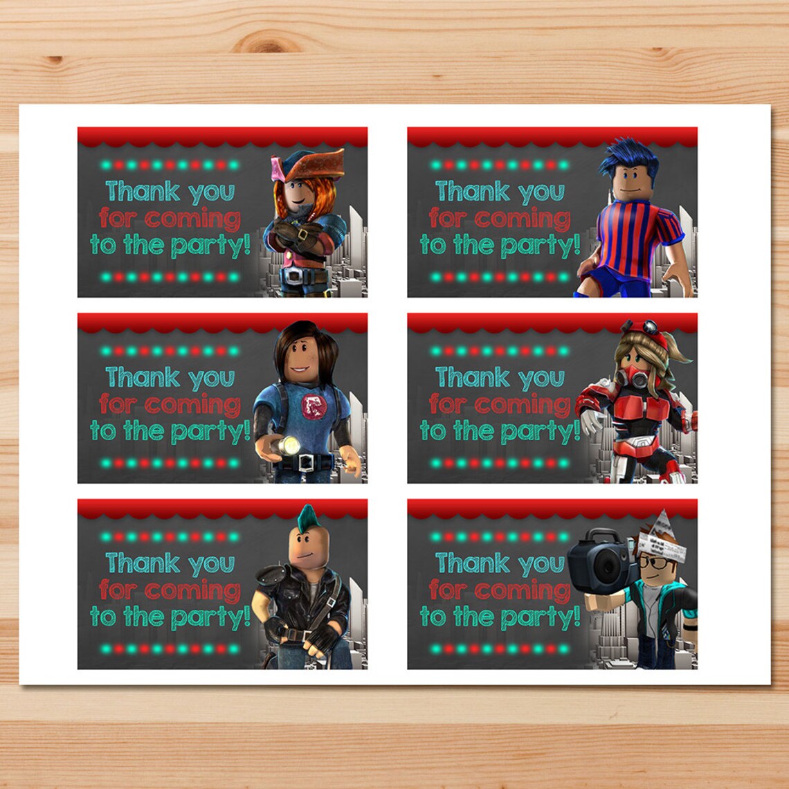 Roblox Birthday Party Tags Roblox Favor Tags Roblox Party | Etsy