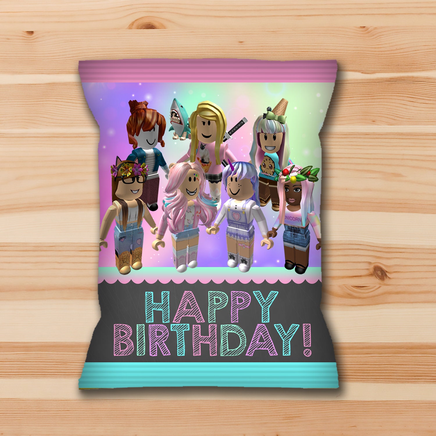 Paper & Party Supplies 100925 Pink Roblox Birthday Party Printables ...