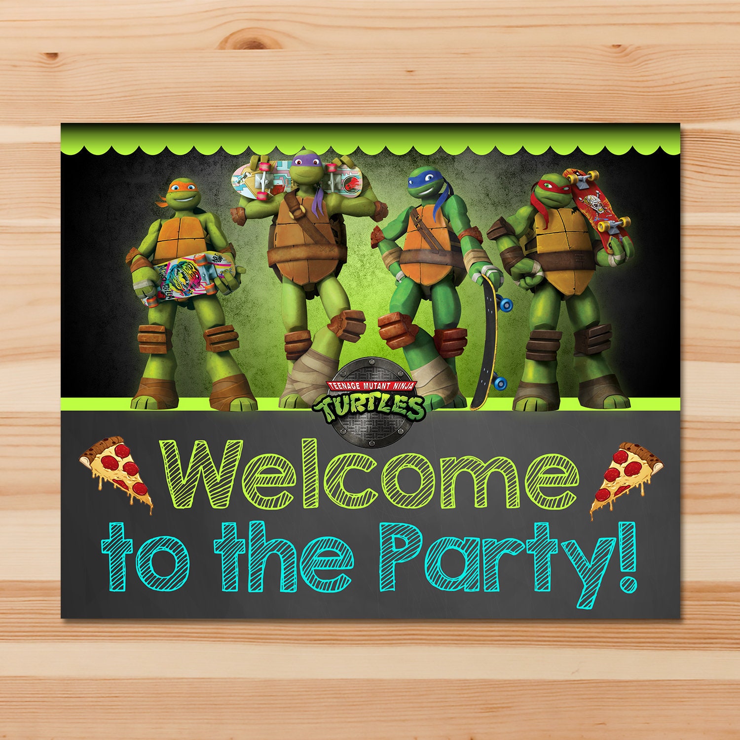 Teenage Mutant Ninja Turtles Welcome to the Party Sign Ninja | Etsy