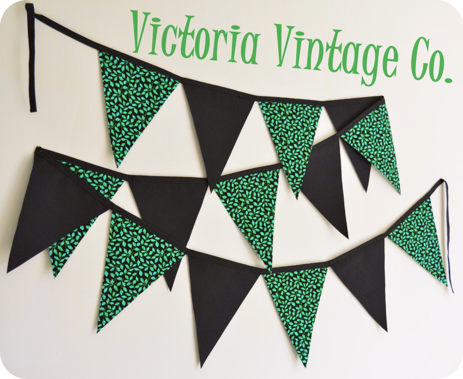 Retro Pennant Banner - Green - Etsy