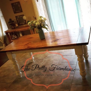 Rustic Turned Leg Reclaimed Wood Farm House Kitchen Table | Etsy