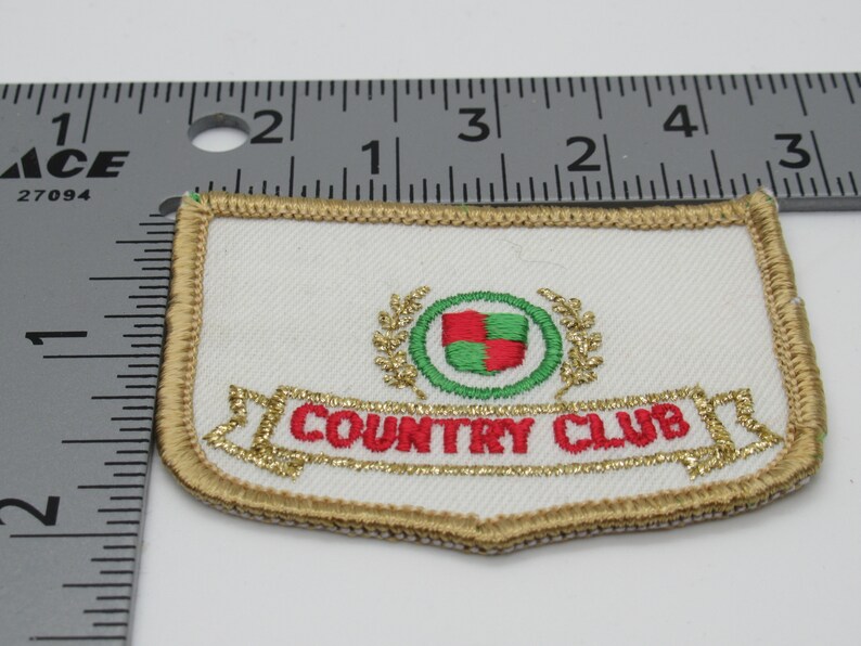Country Club Golf Crest Vintage Gold Sew on Patch - Etsy