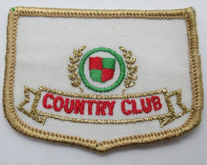 Country Club Golf Crest Vintage Gold Sew on Patch - Etsy
