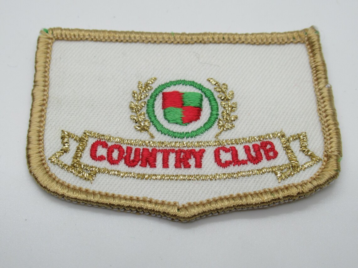 Country Club Golf Crest Vintage Gold Sew On Patch | Etsy