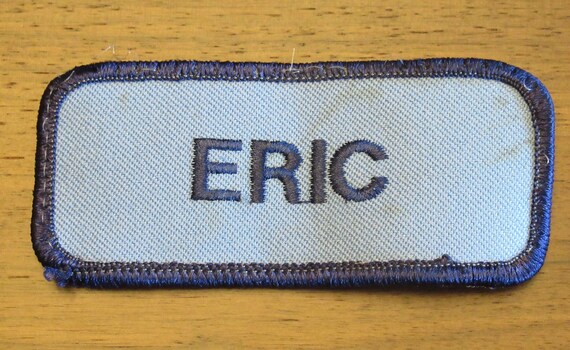 Eric Light Blue Work Uniform Patch With Eric in Dark Blue | Etsy