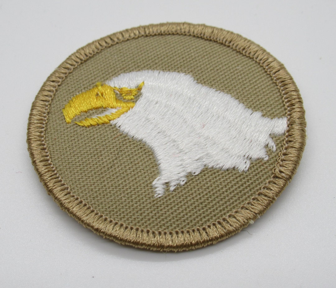 Bald Eagle BSA Iron on Circular Tan Animal Patrol Patch - Etsy