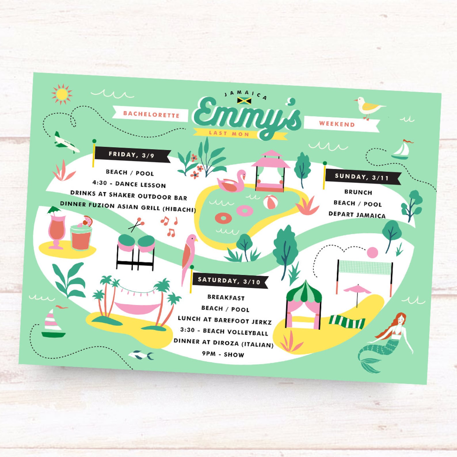 Custom Itinerary Map Printable File Wedding Invitation - Etsy