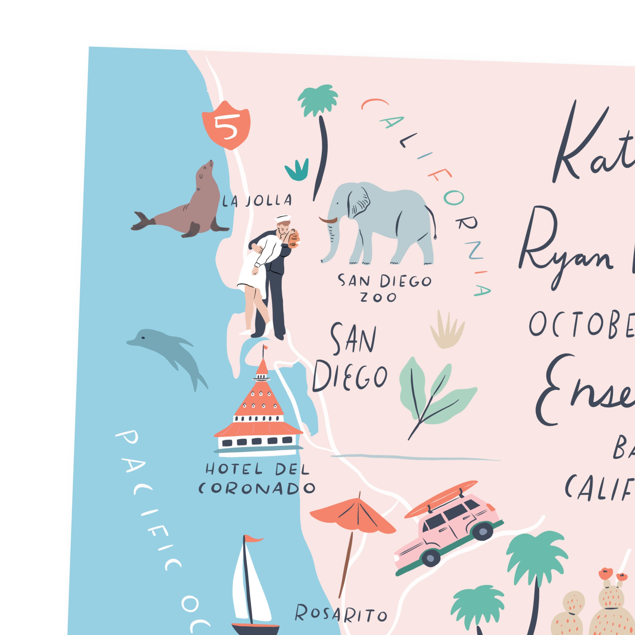 Custom Wedding Invitation Map Save the Date Welcome Map - Etsy