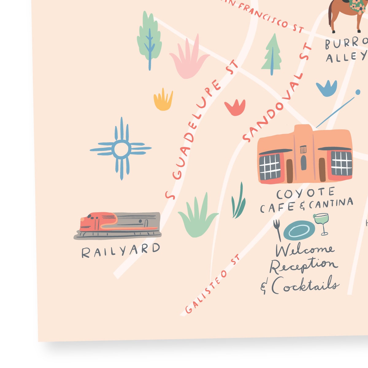 Custom Map, Invitation, Welcome Map, Itinerary, Printable File - Santa ...