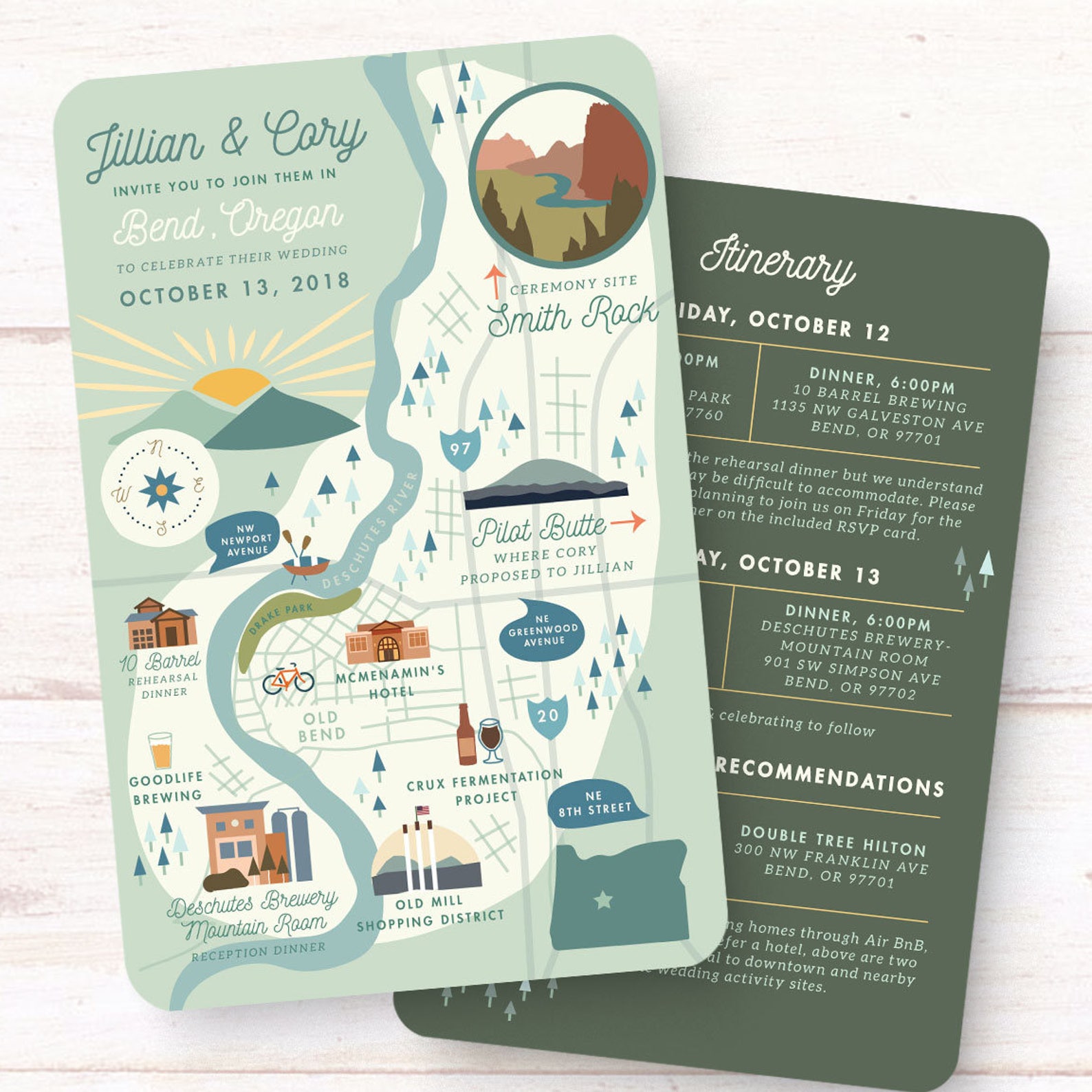 Map Invitation Suite Save the Date Reply Card Itinerary | Etsy