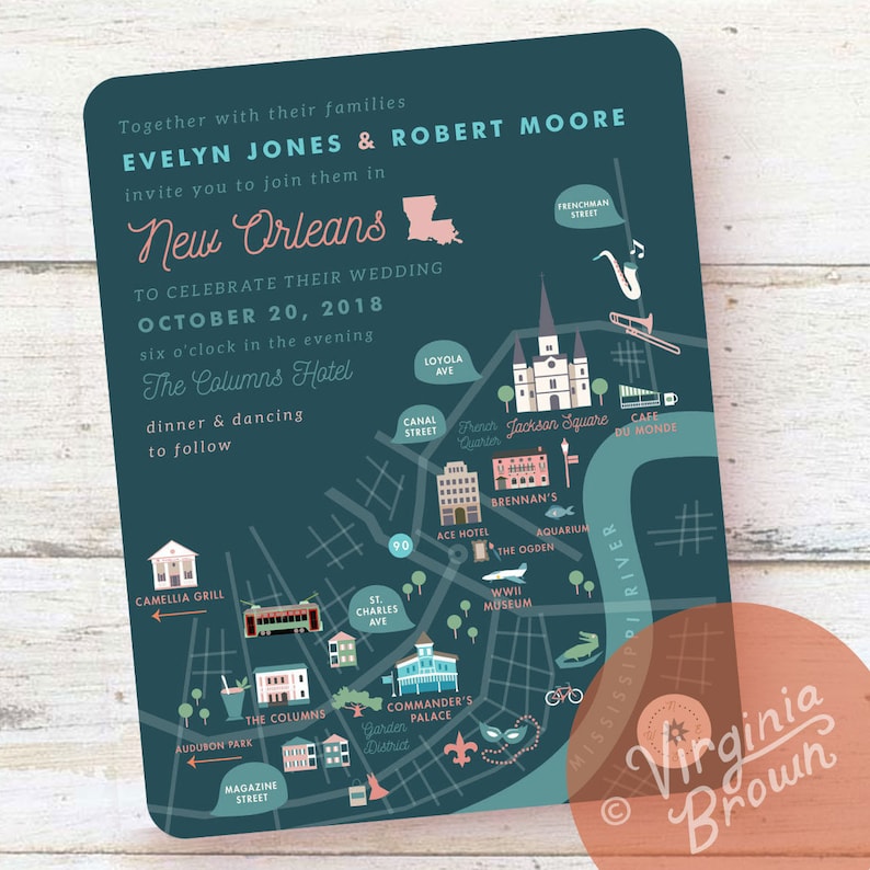 Location Themed Reply Card Itinerary Map Printable File - Etsy