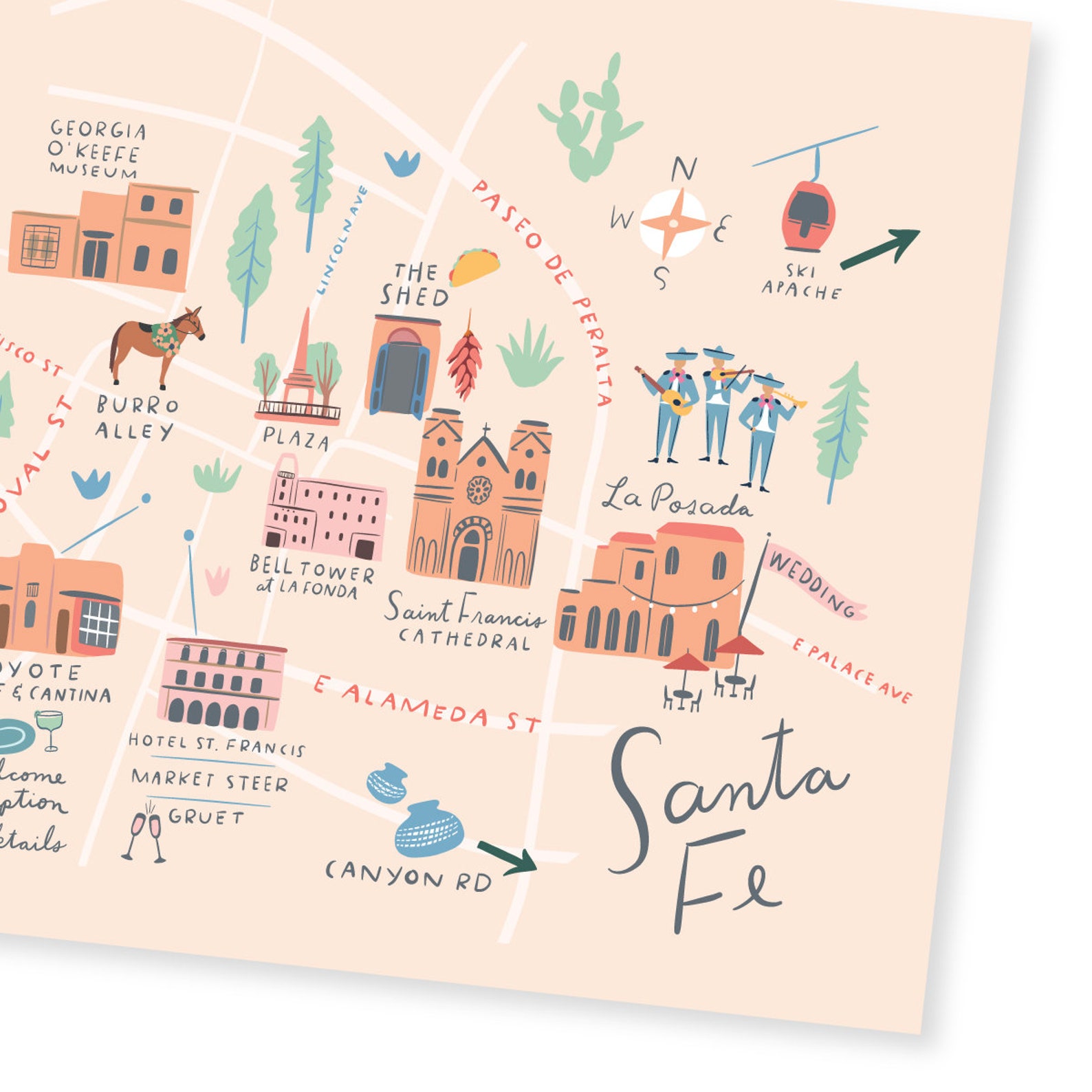 Custom Map, Invitation, Welcome Map, Itinerary, Printable File - Santa ...