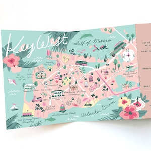 Wedding Invitation Map - Tri-fold Invitation - Key West, Florida ...