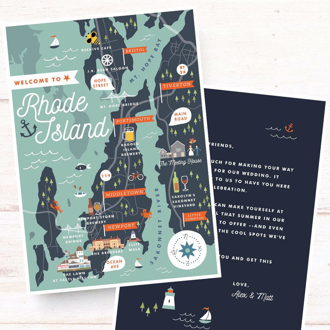 Custom Wedding Map Wedding Invitation Insert Save the Date - Etsy