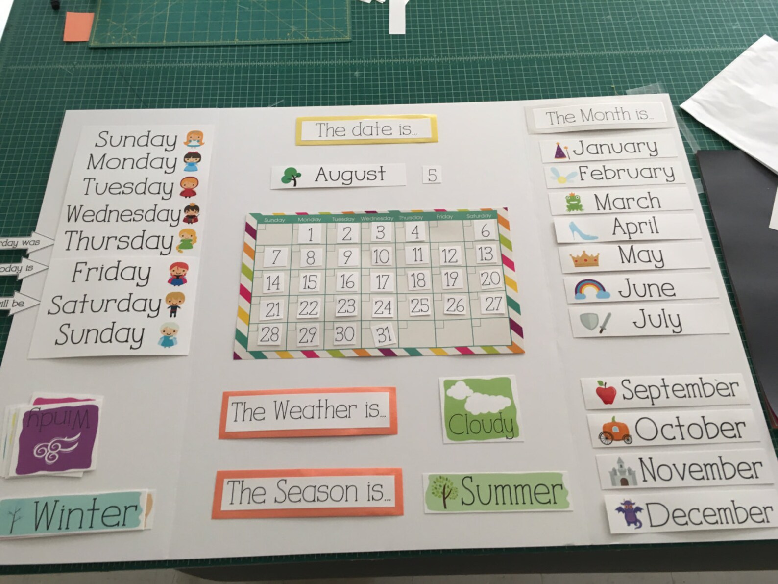 Printable - About Today- Calendar Learning- Fairytale Edition - Etsy