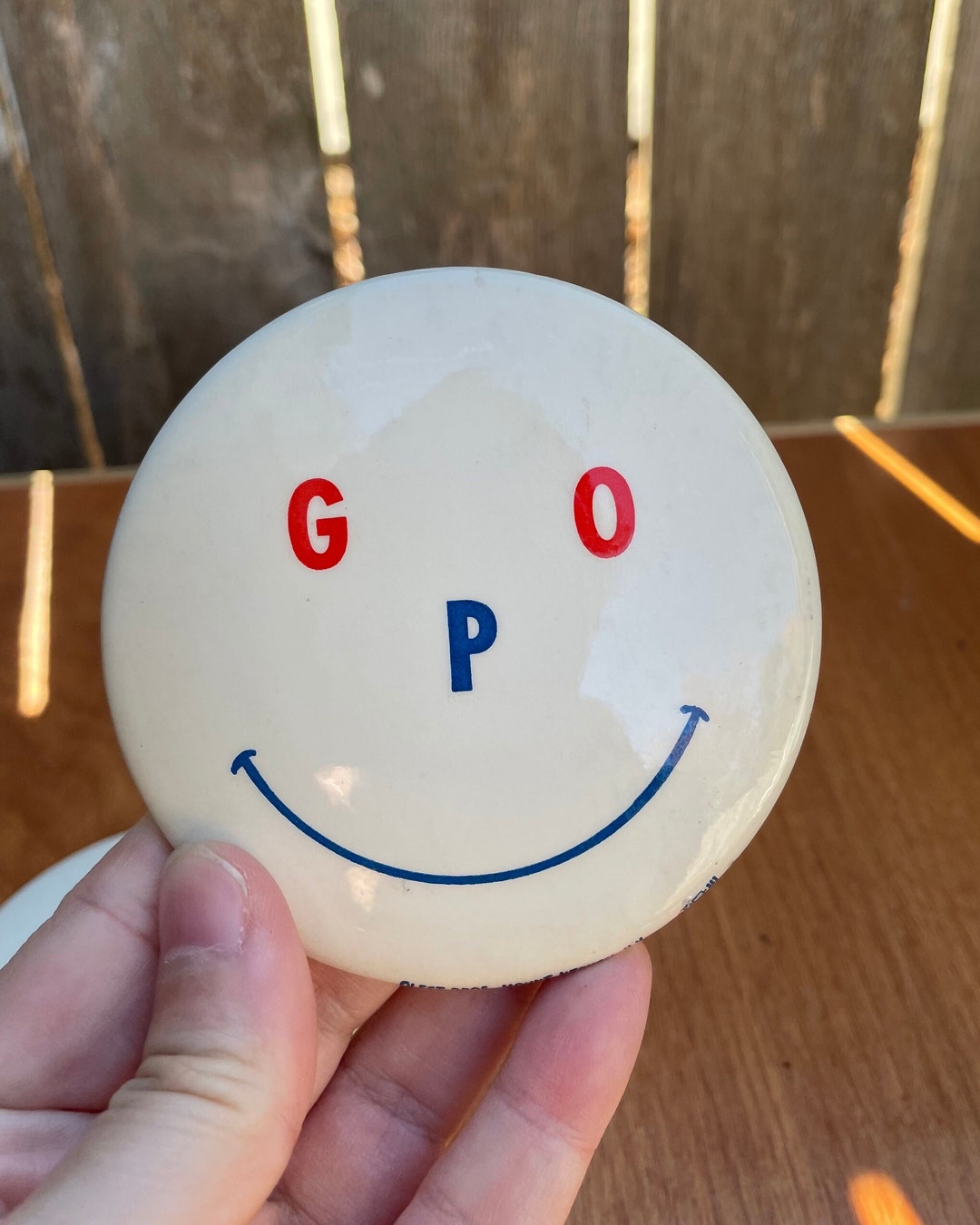 Vintage GOP Button, 3 1/2” Diameter, Made From Oleet Bros., Mount ...