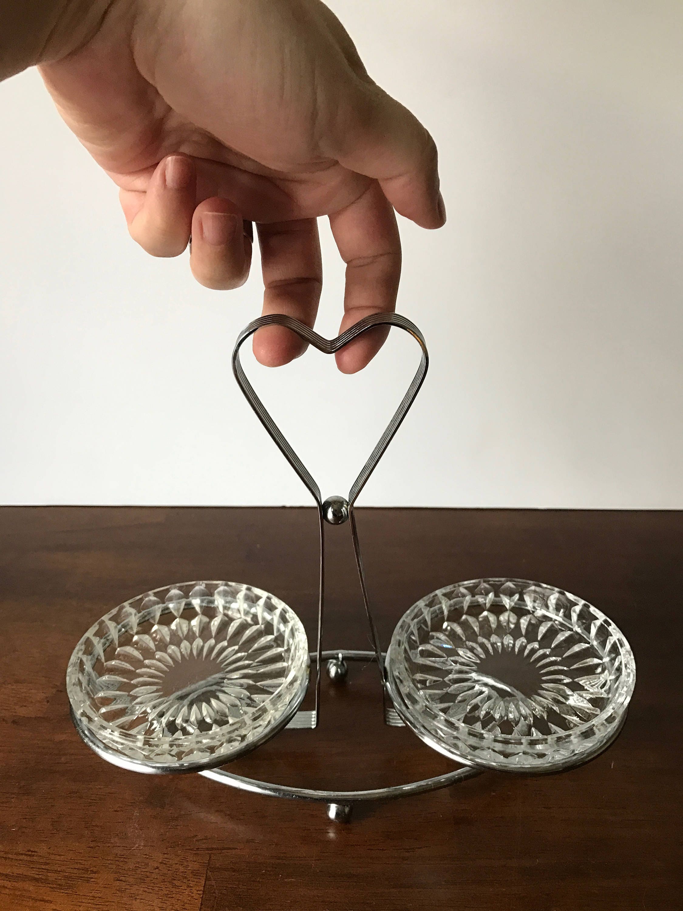Vintage Condiment Dish, Condiment Set, Snack Set, Serving Set, Metal ...