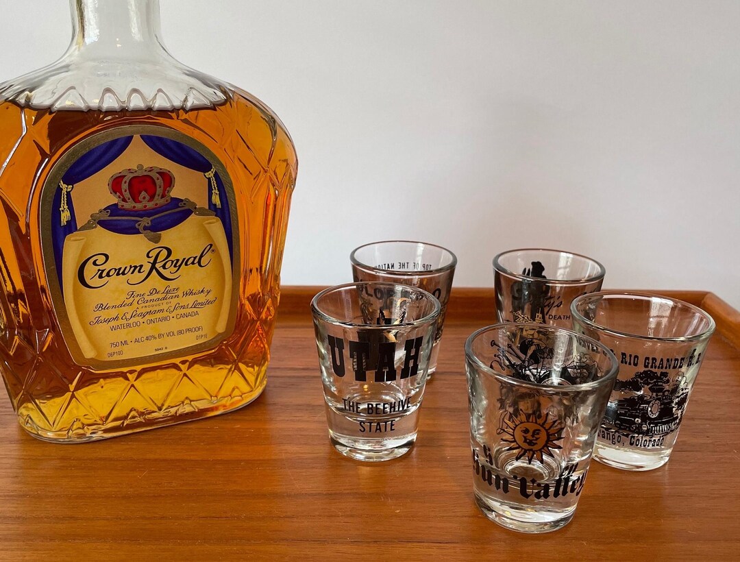 Vintage Shot Glasses, Souvenir Shot Glass, 22K Gold, MCM, Utah, Death ...
