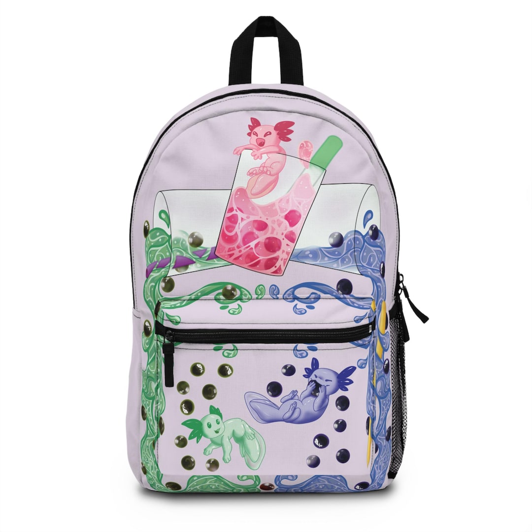 Axolotl Bubble Tea Party Themed Backpack - Etsy