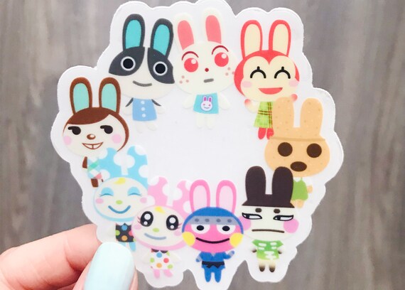 Animal Crossing Bunny Rabbit Villager Clear Vinyl Sticker | Etsy