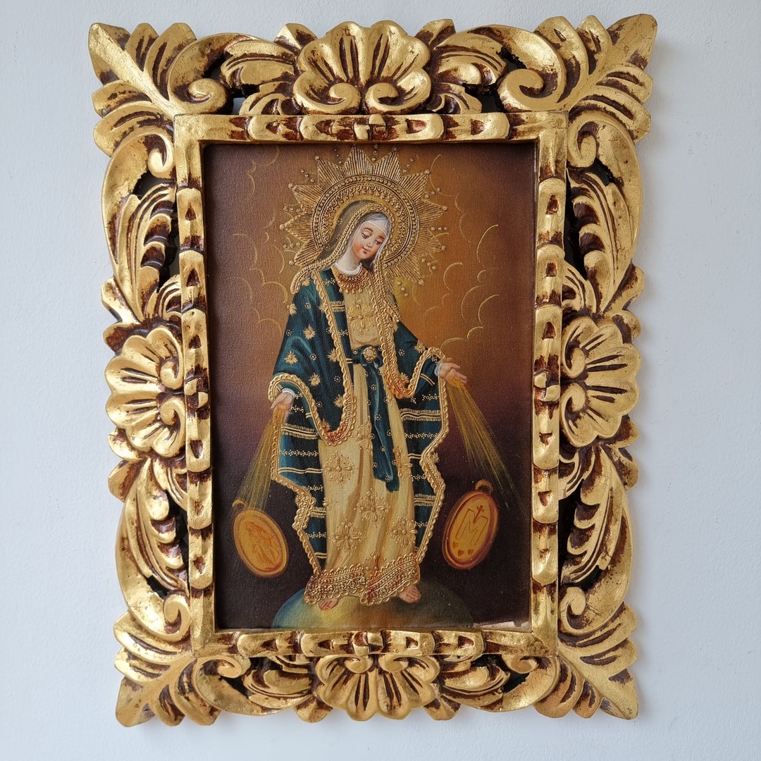 Cuzco Painting With Frame "miraculous Medal" - Religious Art - Interior ...