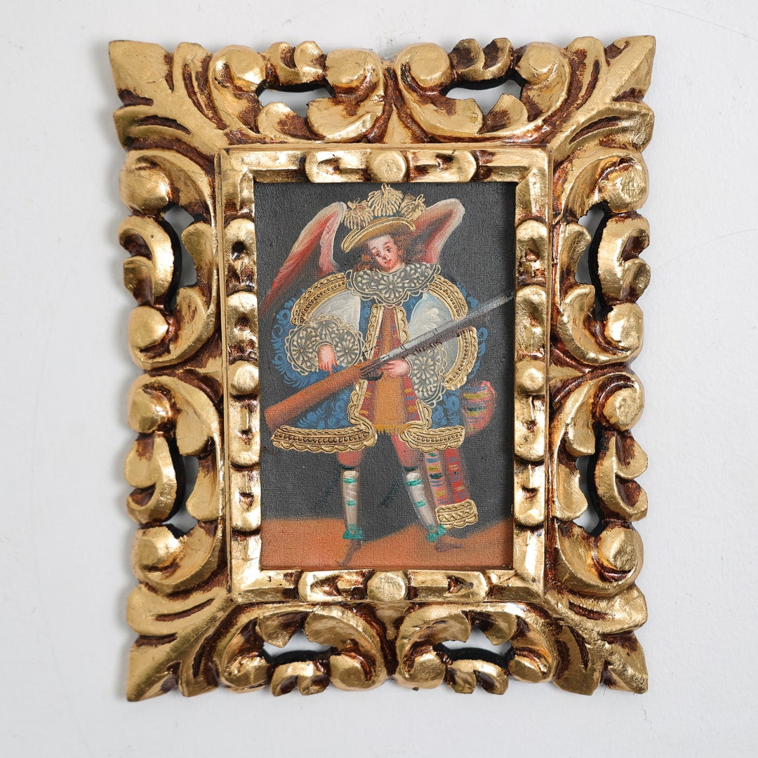 Cuzco Painting With Frame "arquebusier With Shotgun" - Interior ...