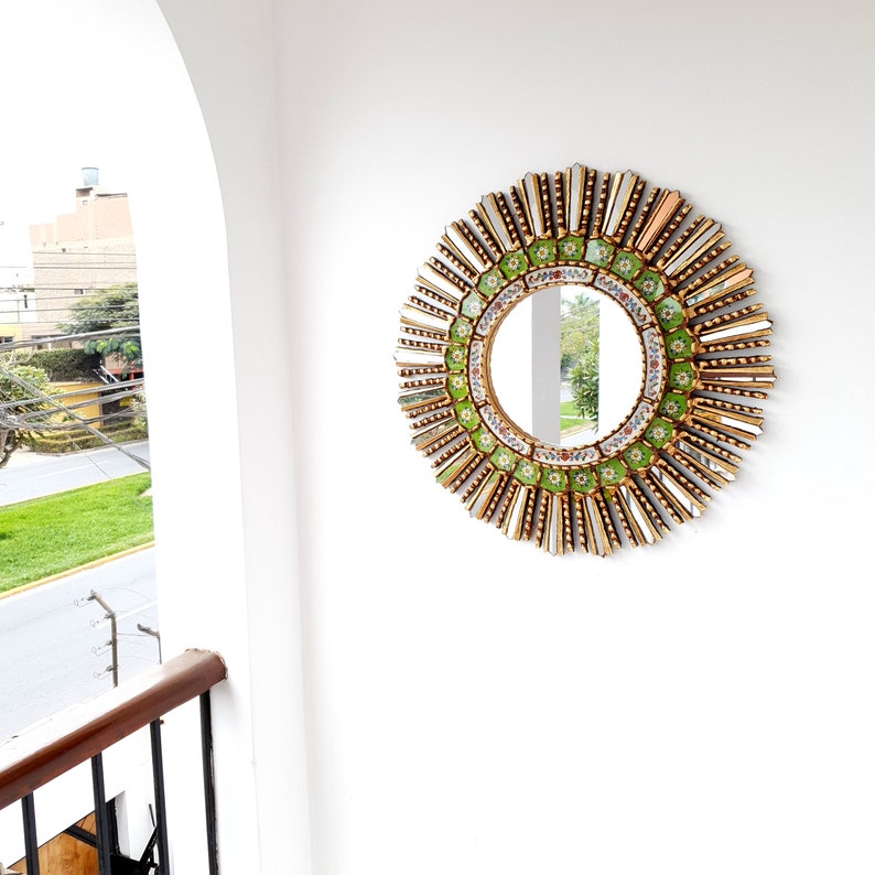 Peruvian Mirrors Green Lime 60cm Wall Mirror | Etsy