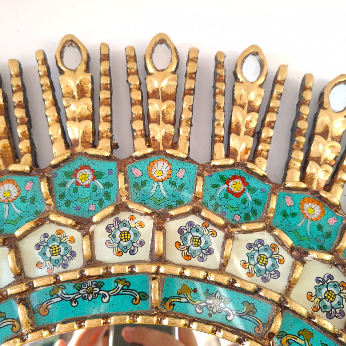 Peruvian Mirrors "eye 78 Cm Turquoise" - Interior Decoration - Wall ...